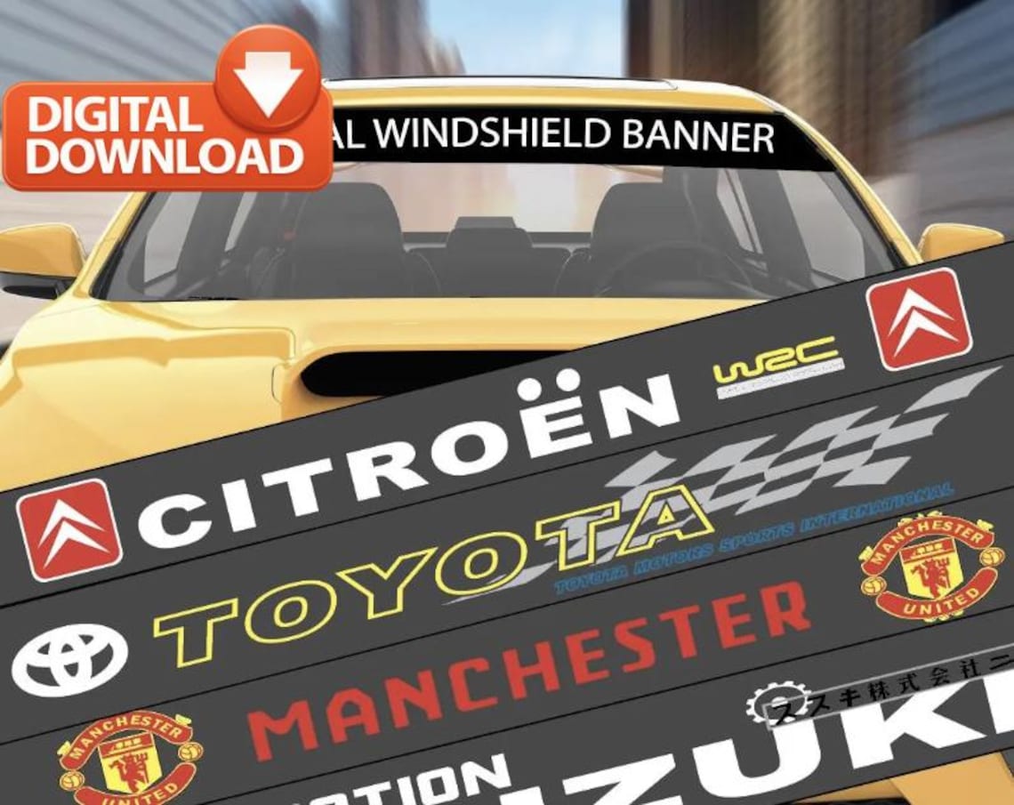 Sports Car Windshield Racing Banner Sunstrip SVG PNG (digital Download ...