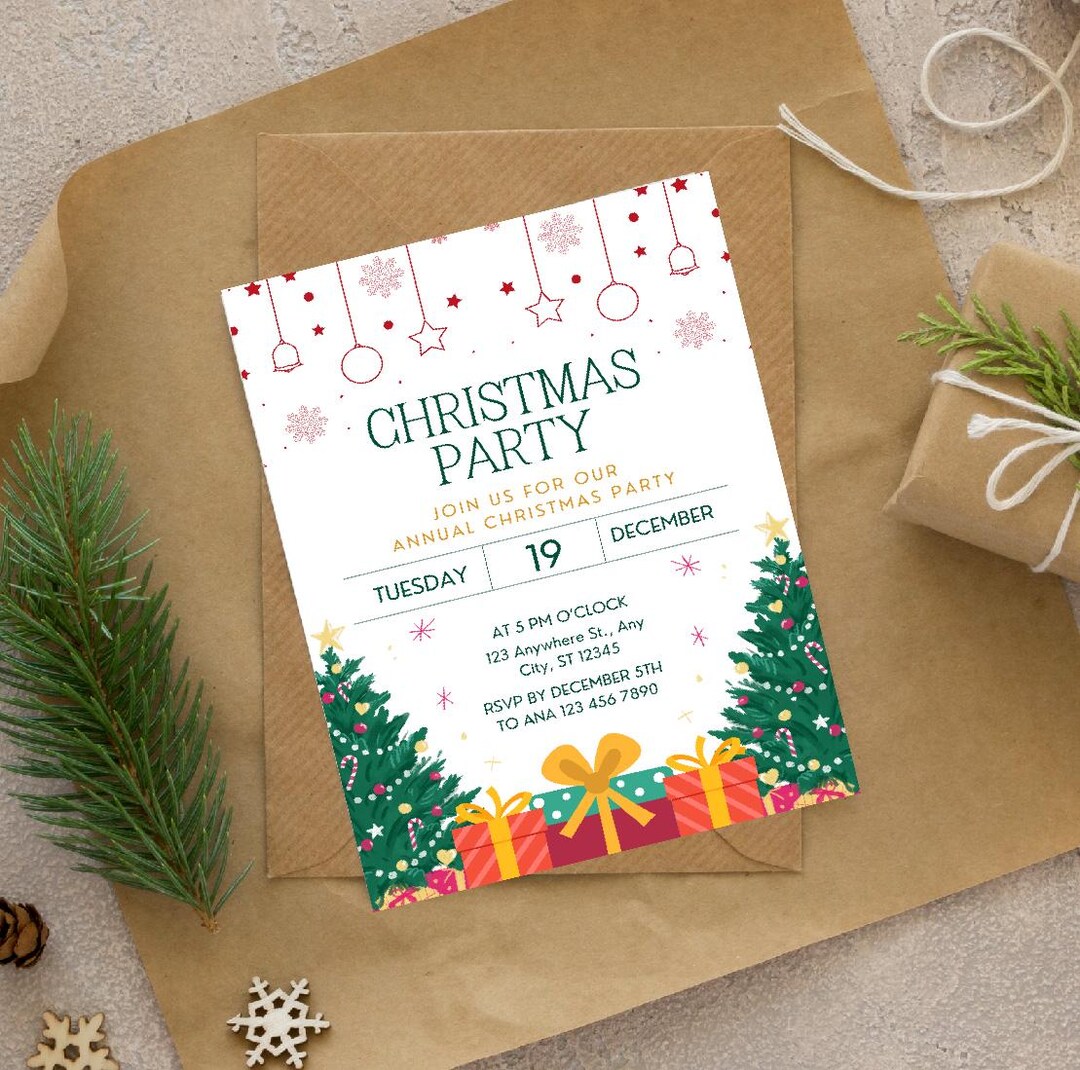 Editable Invitation, Holiday Work Party, Christmas Work Party ...
