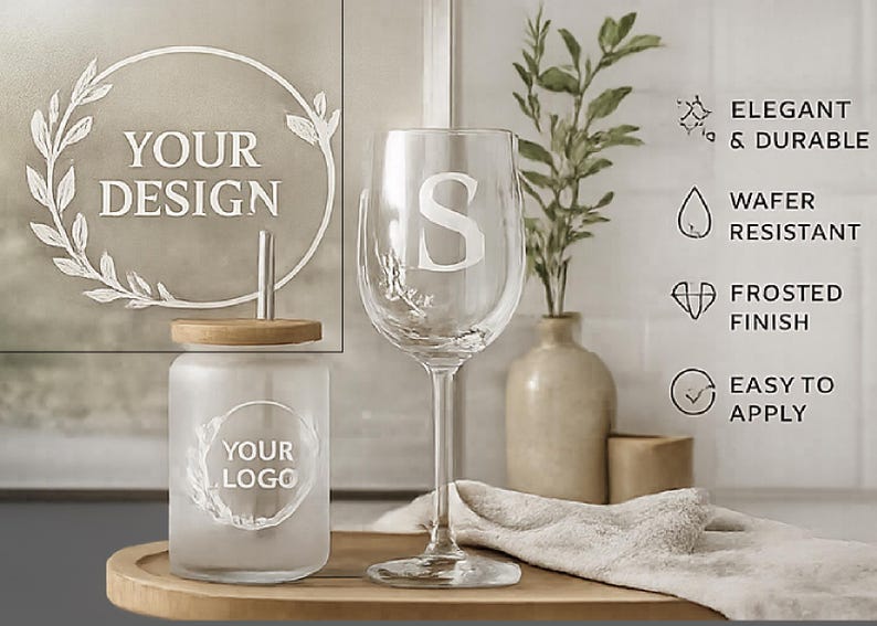 Frosted Window Decals | Frosted Storefront Logo Sticker and Business ...