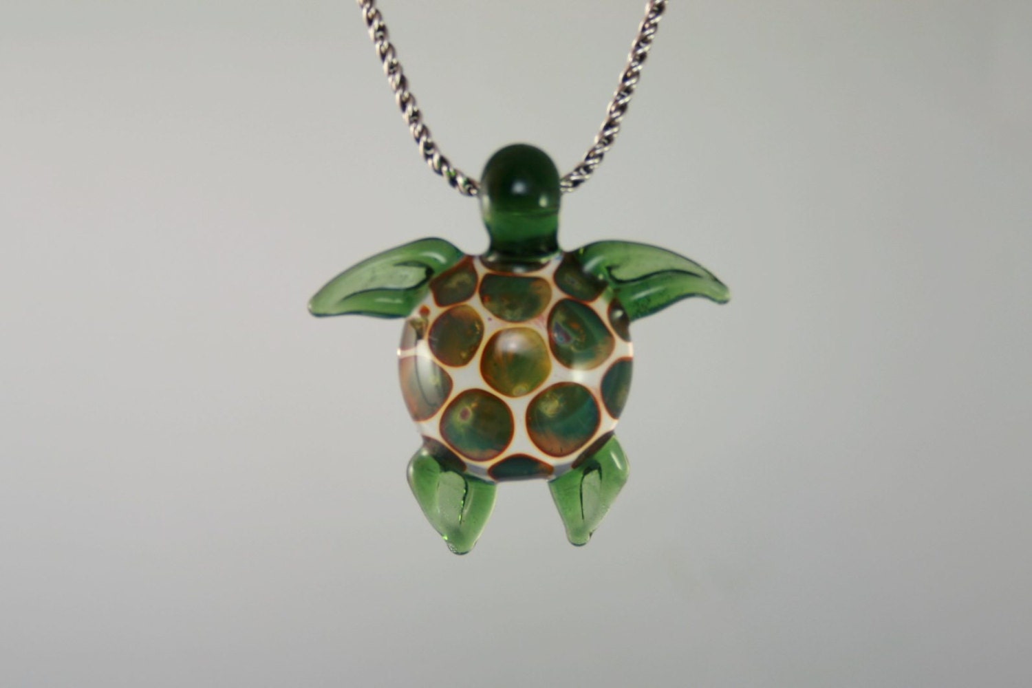 Lampwork Boro Glass Sea Turtle Pendant Visionary Glass Arts - Etsy