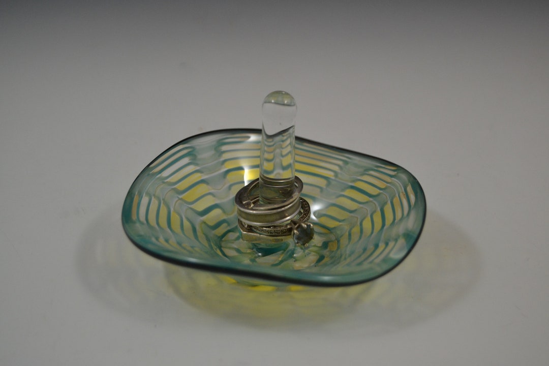 Hand Blown Glass Ring Holder Anniversary Gift Mother's Day Gift Jewelry ...