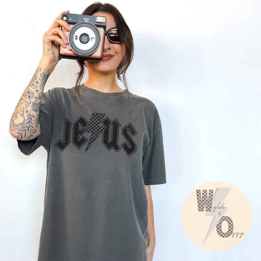 Lightning Bolt Jesus Comfort Colors Shirt, Jesus Lovin Shirt, Oversized ...