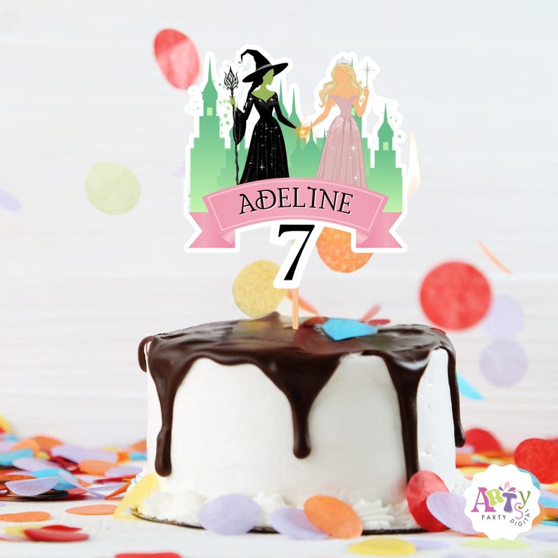 Editable Wicked Cake Topper: Elphaba and Glinda Party (digital Template ...