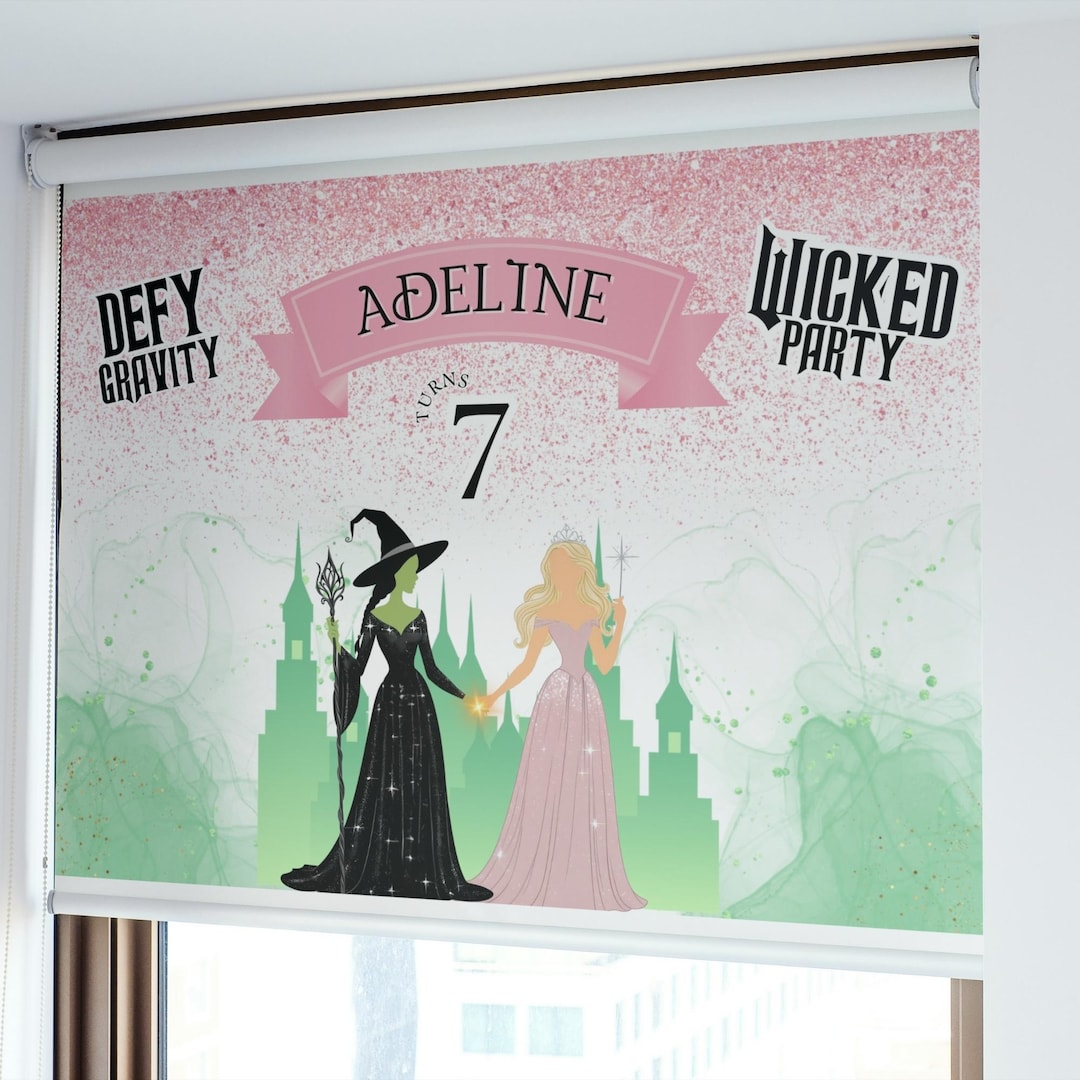 Wicked Birthday Backdrop, Wicked Party Background, Defy Gravity, Wizard ...