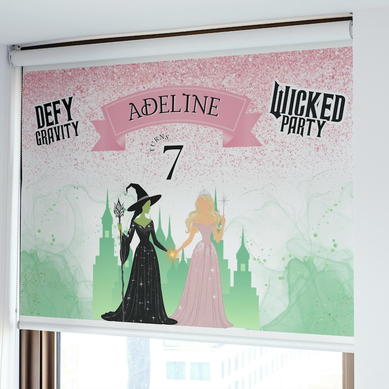 Wicked Birthday Backdrop, Wicked Party Background, Defy Gravity, Wizard ...