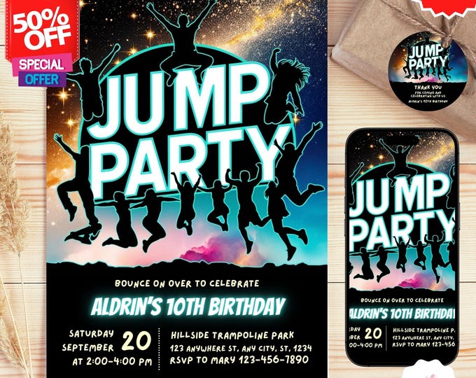 Jump! Printable Party Favor Gift Tag / Jumping Party / Trampoline Party ...