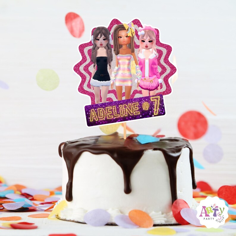 Fashion Runway Birthday Cake Topper: Editable Party Decoration (digital ...