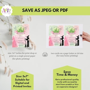 Wicked Birthday Invitation: Glinda & Elphaba, Oz Theme (digital) - Etsy