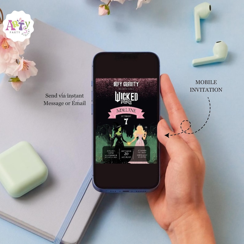 Wicked Birthday Invitation, FREE Gift Tag Template, Wicked Party Invite ...