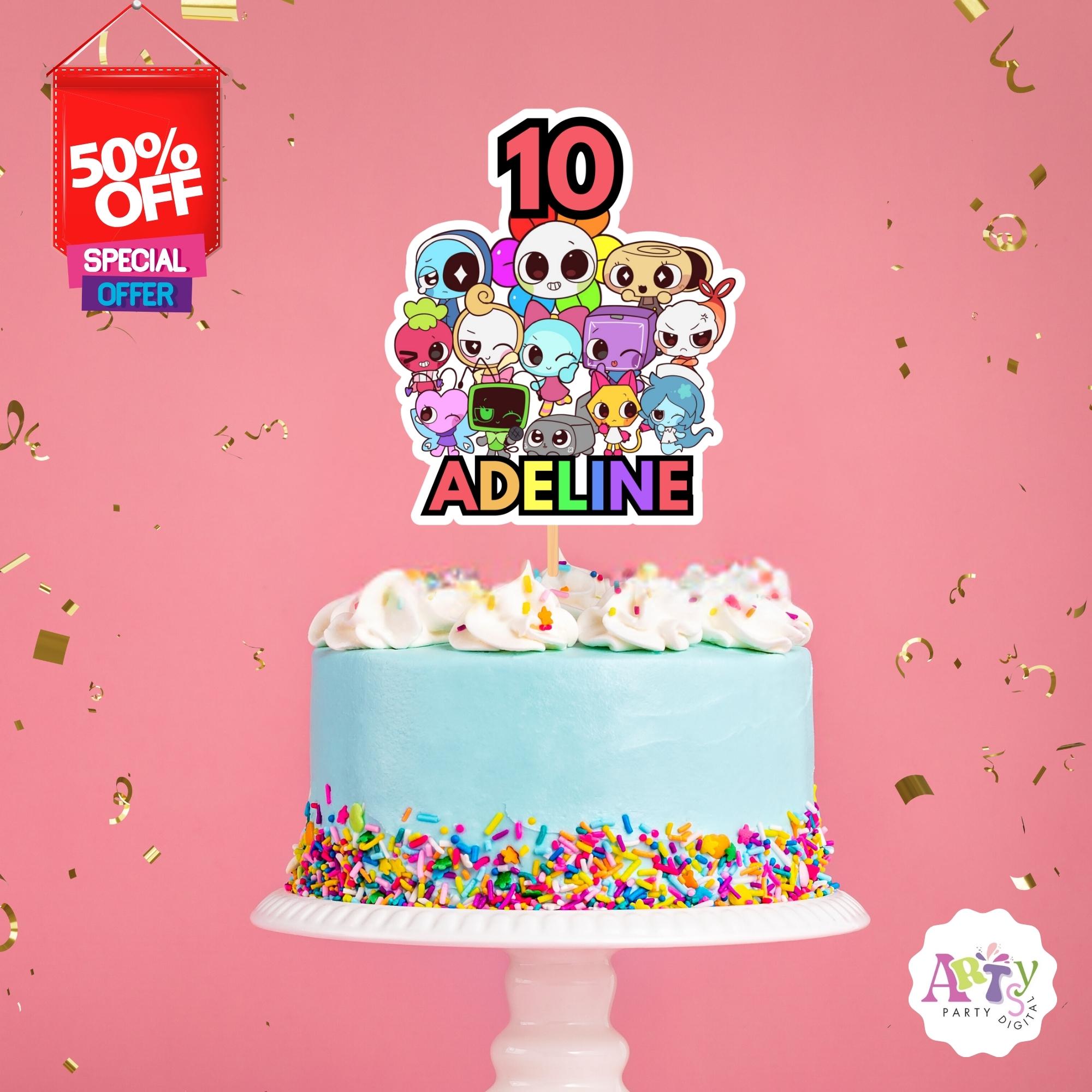 Dan-dy World Birthday Cake Topper: Editable Party Decoration (digital ...