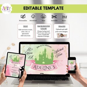 Wicked Birthday Invitation: Glinda & Elphaba, Oz Theme (digital) - Etsy