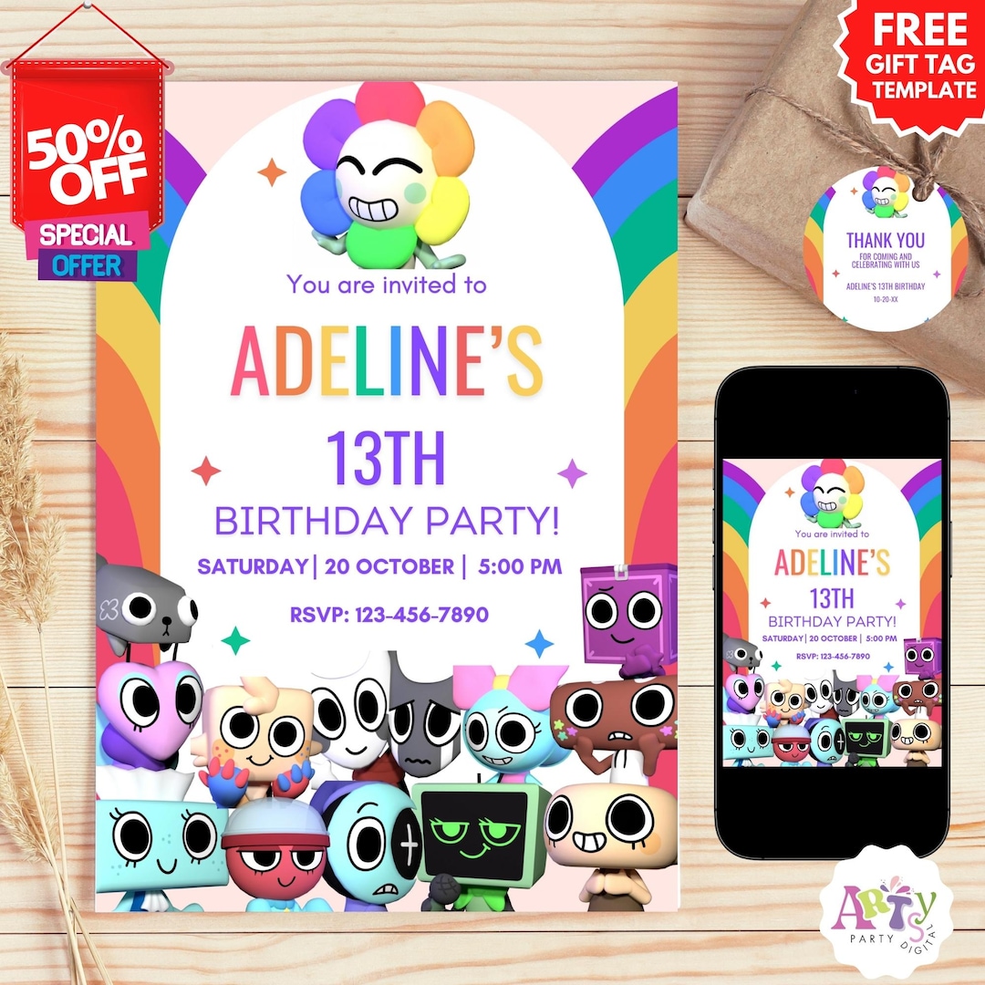 Dandy's World Birthday Invitation: Editable Cartoon Party (digital ...
