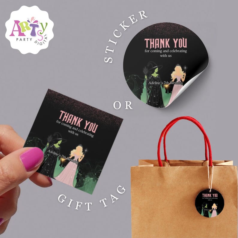 Wicked Birthday Invitation, FREE Gift Tag Template, Wicked Party Invite ...