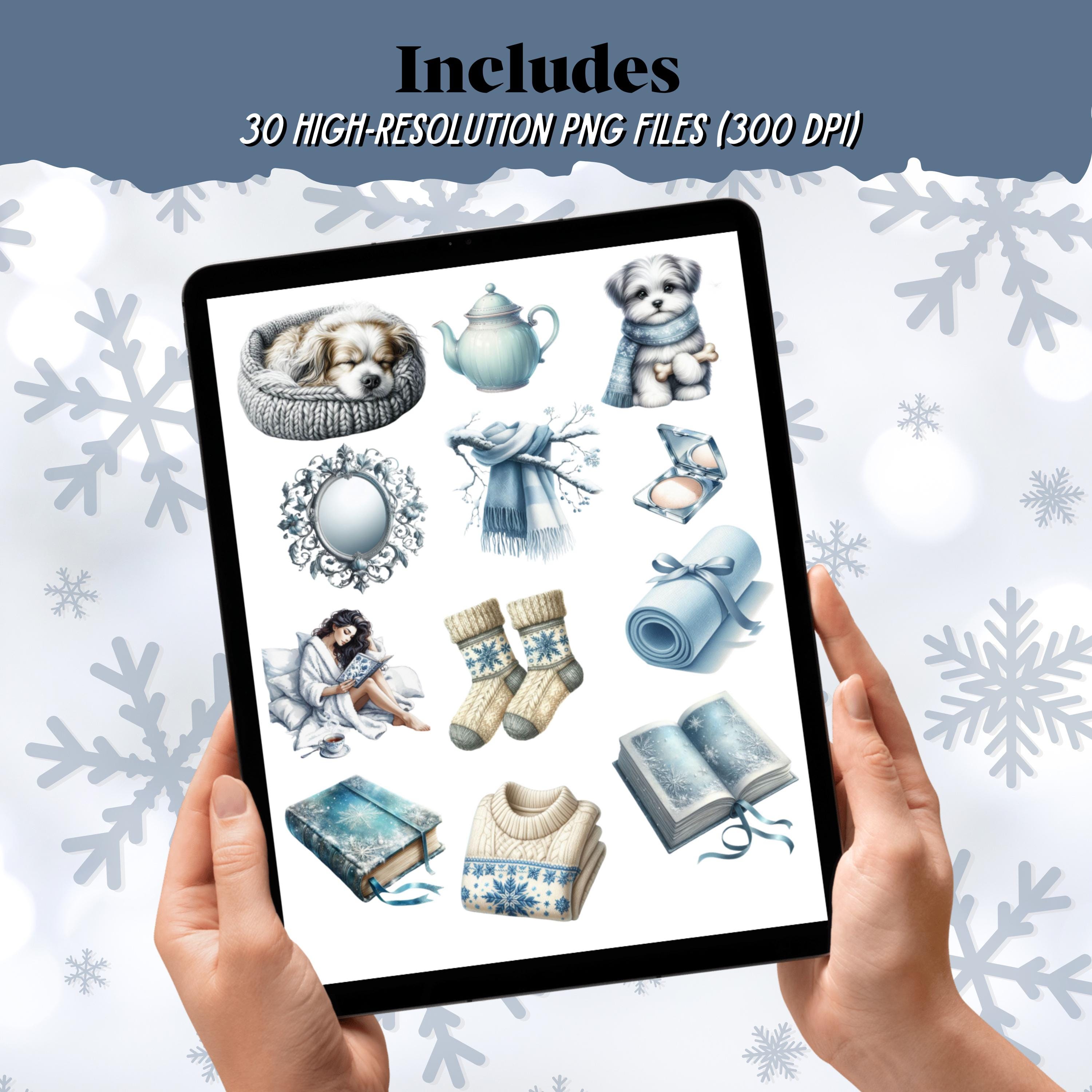 January Morning Routine Clipart Bundle | Winter Clipart, Book Lover ...