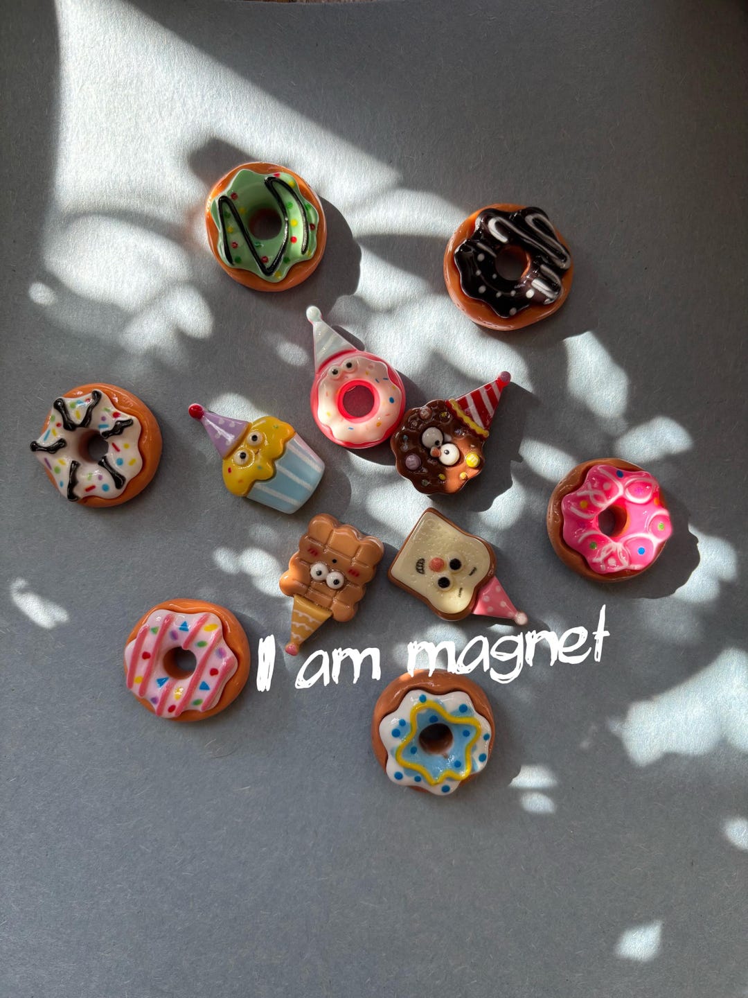 Handmade Donut Fridge Magnets: Colorful Miniature Food Decor, Set of 6 ...
