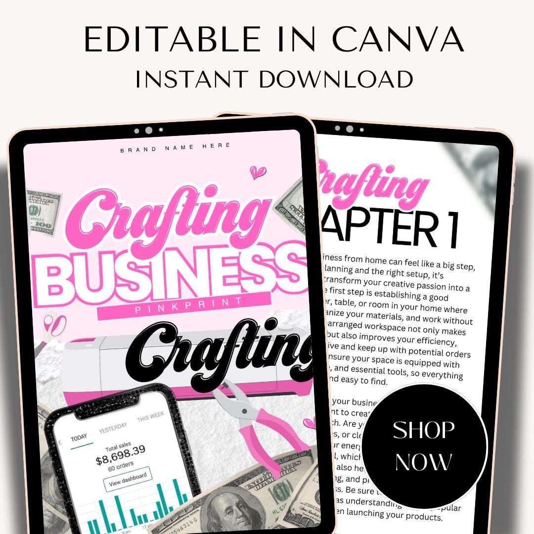 125-page Crafting Business Planner | Editable in Canva | Craft | PLR ...
