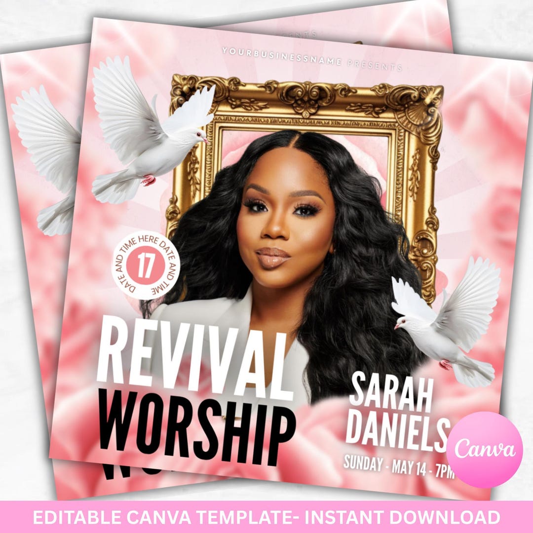 Praise & Worship Church Flyer | Editable Canva Template | Gospel Event ...
