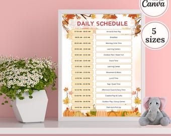 Spring Daycare Daily Schedule: Editable Canva Printable (5 Sizes) - Etsy