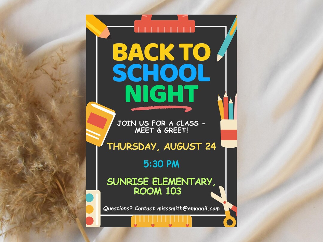 Editable Back to School Night Invitation Template: Meet the Teacher ...