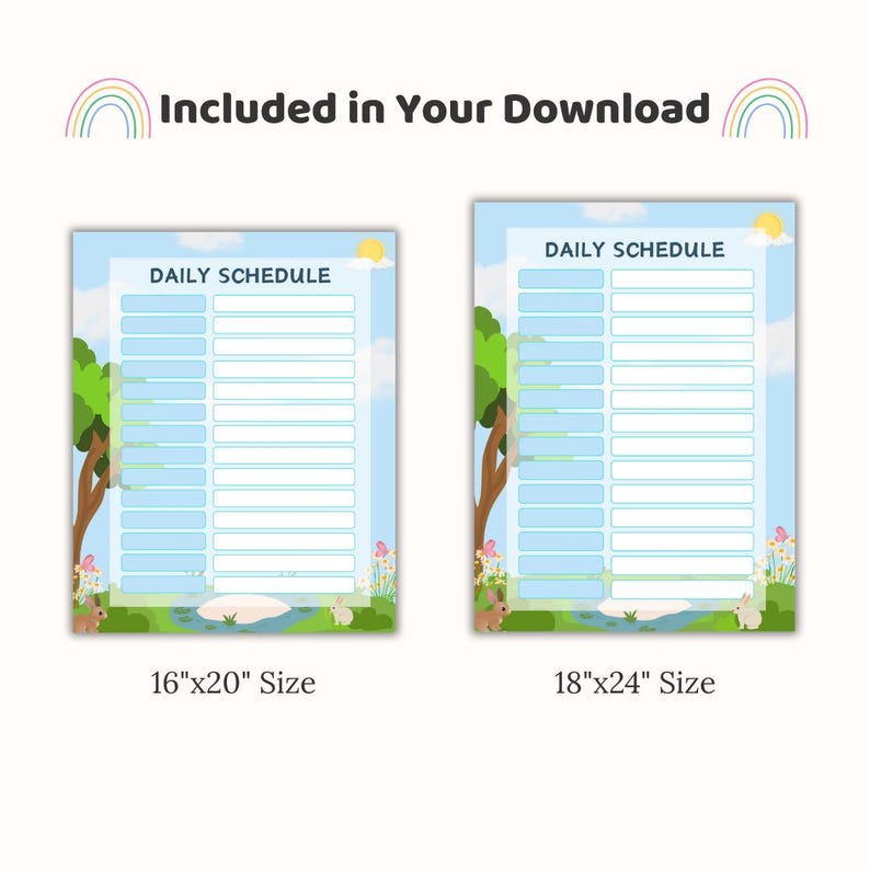 Spring Daycare Daily Schedule: Editable Canva Printable (5 Sizes) - Etsy