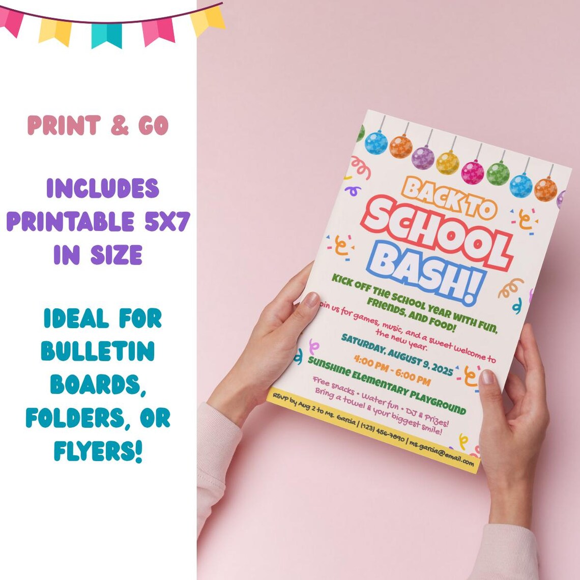 Back to School Bash Invitation Canva Template Editable School Event ...