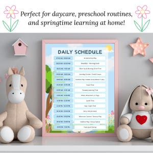 Spring Daycare Daily Schedule: Editable Canva Printable (5 Sizes) - Etsy