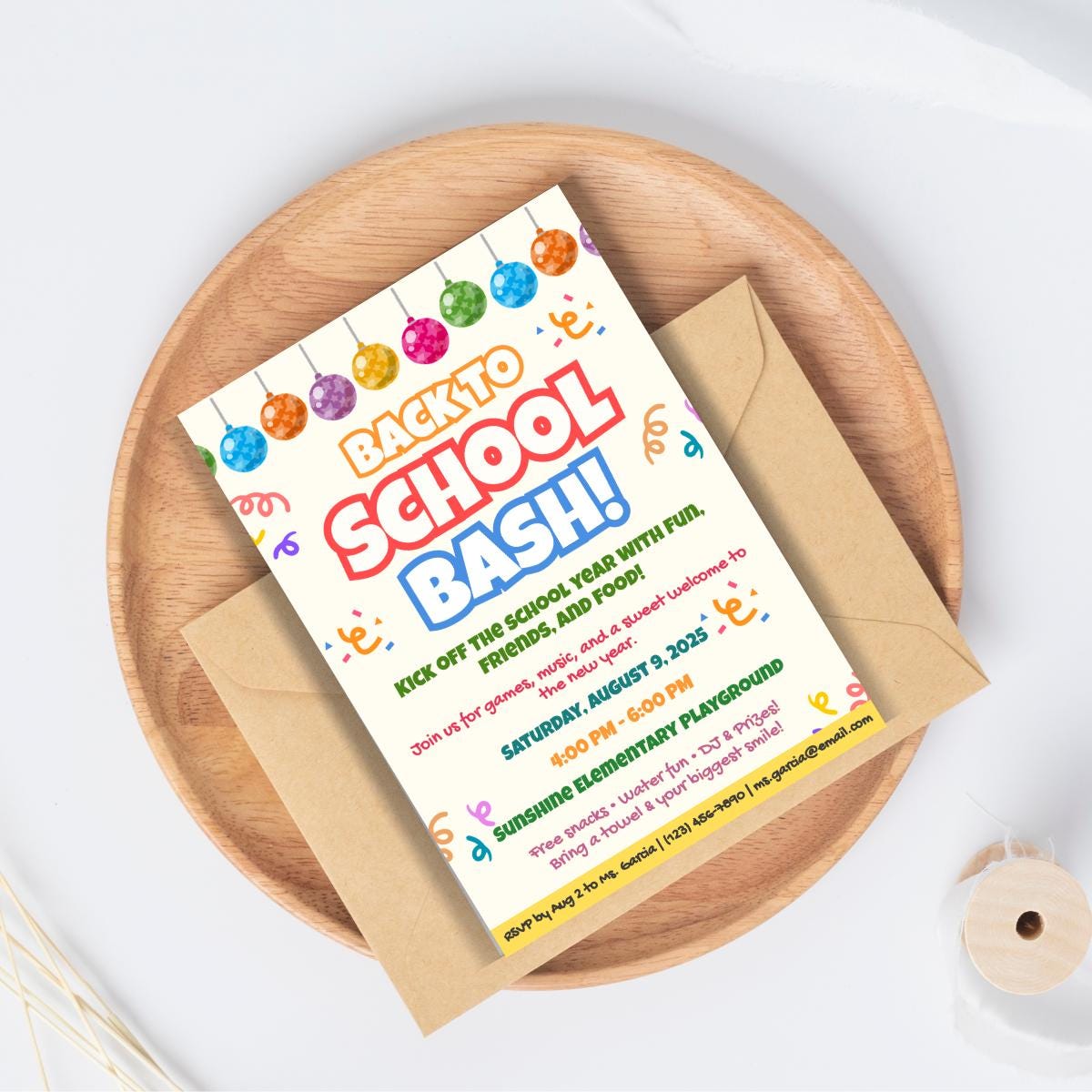 Back to School Bash Invitation Canva Template Editable School Event ...