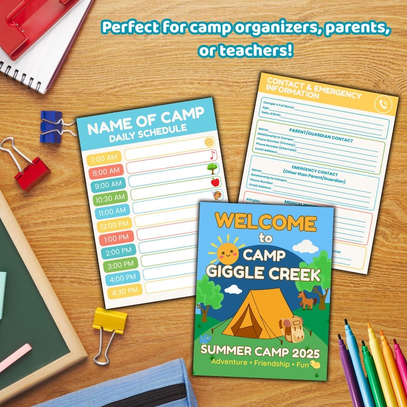Summer Camp Welcome Packet | Editable Canva Template | 7 Pages | A4 ...