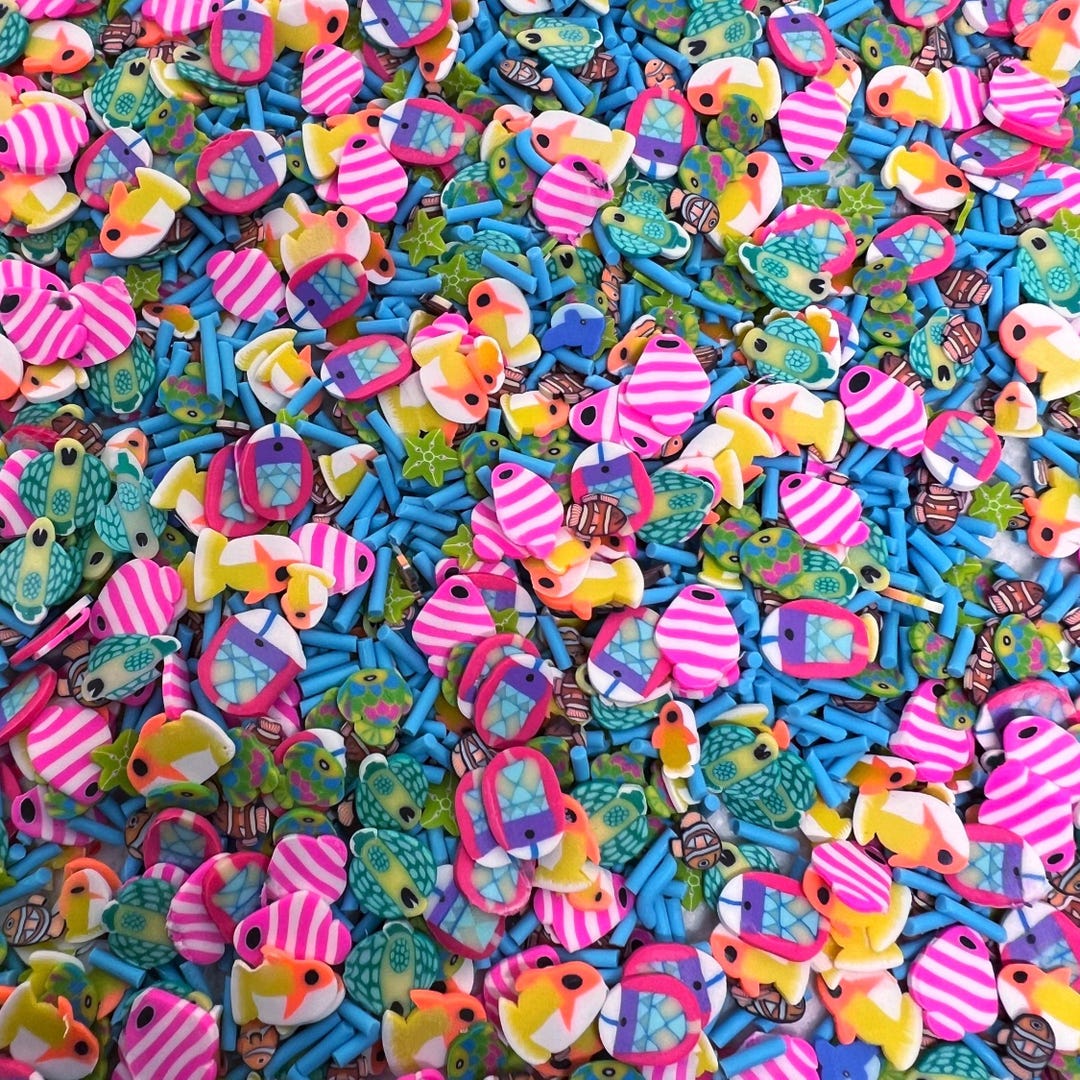 Tropical Aquarium Mix Fish Starfish Nail Resin Art Lip Gloss Soap Fimo ...