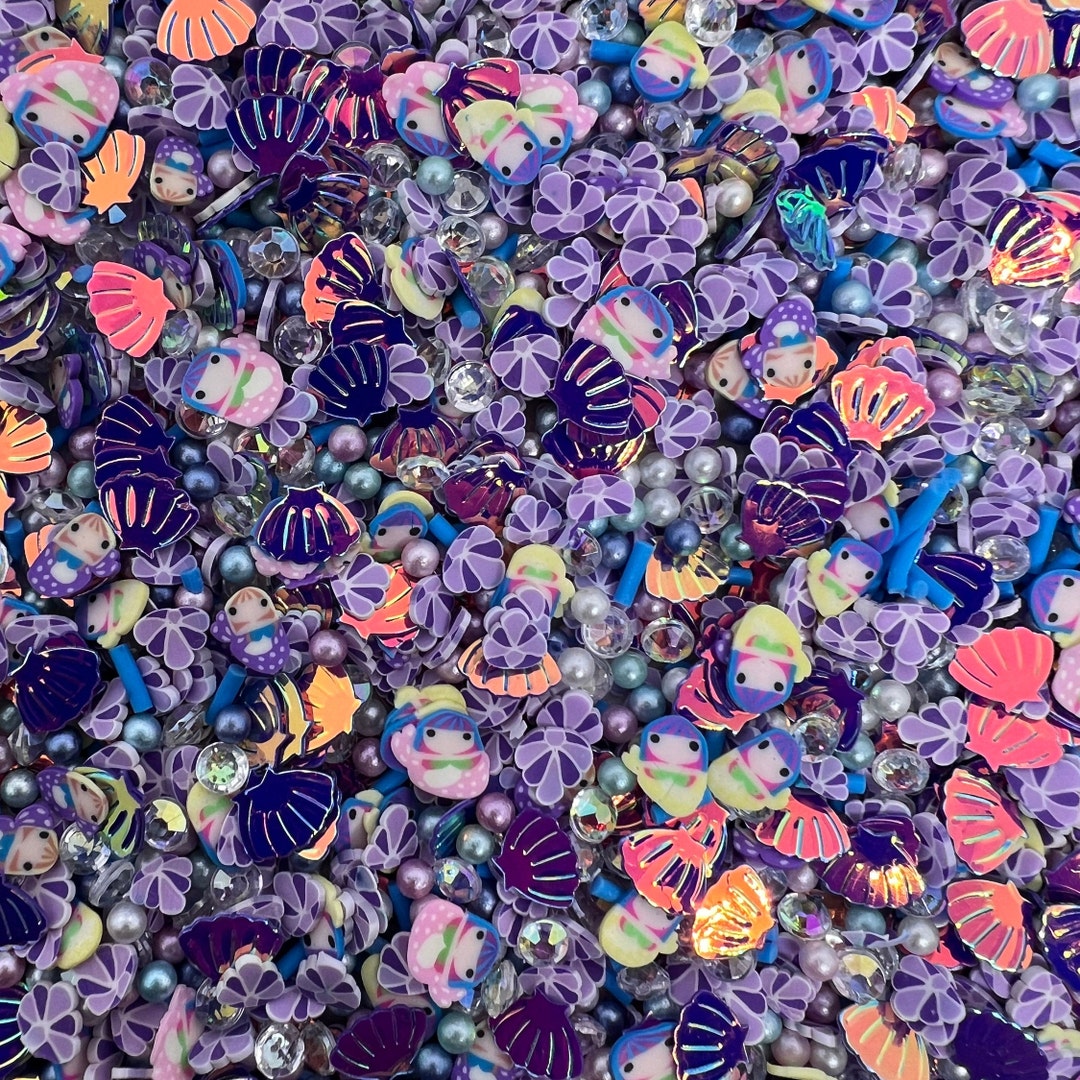 Whimsical Under the Purple Sea Mix Nail Resin Art Fimo Polymer Clay ...