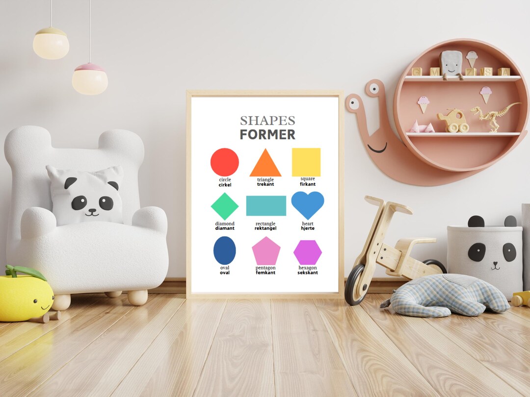 English/danish Shapes Poster - Etsy