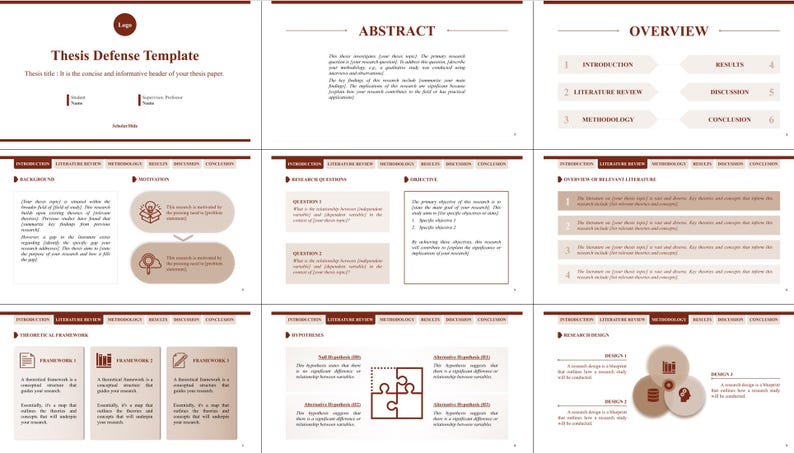 Academic Presentation | Thesis Defense Powerpoint Template | Modern Slide Design - Etsy