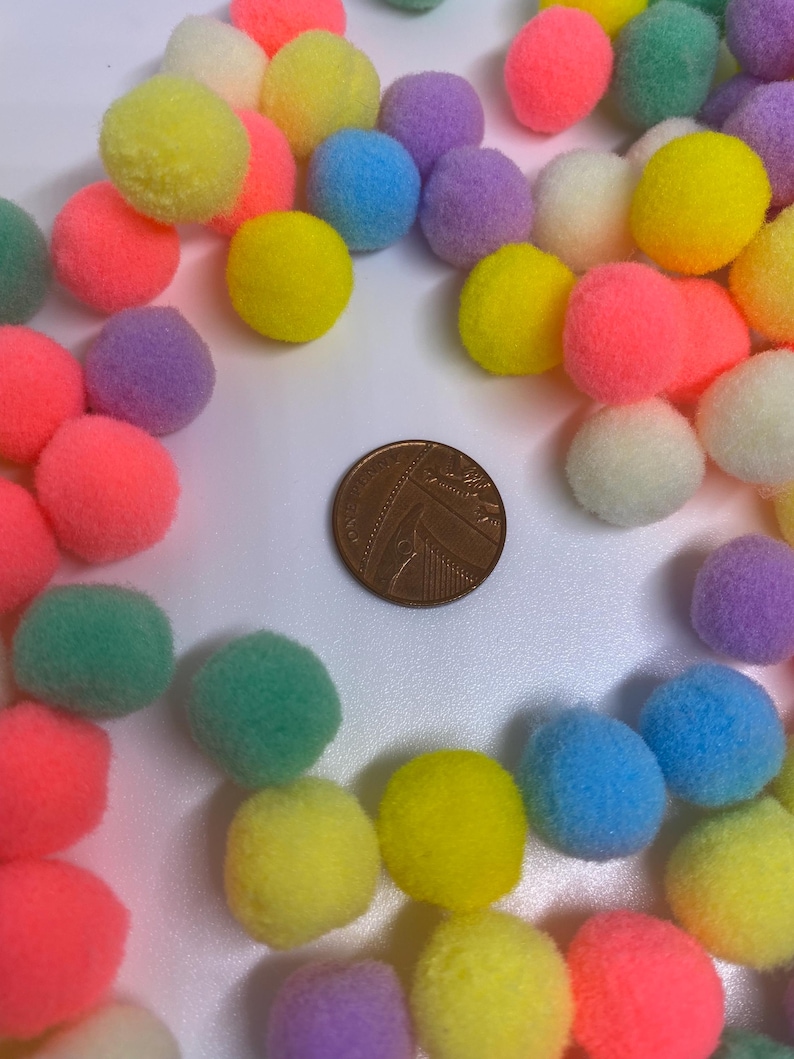 100 Pieces Colourful Pom-poms Craft - Etsy