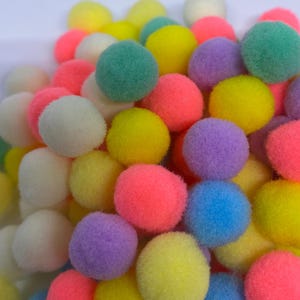 100 Pieces Colourful Pom-poms Craft - Etsy