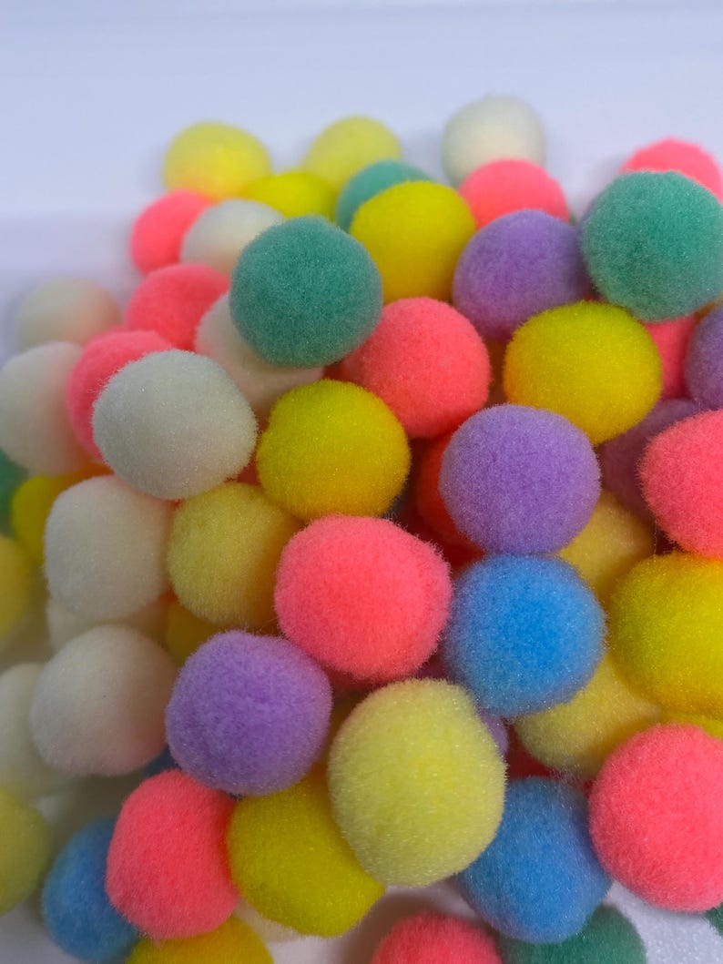 100 Pieces Colourful Pom-poms Craft - Etsy