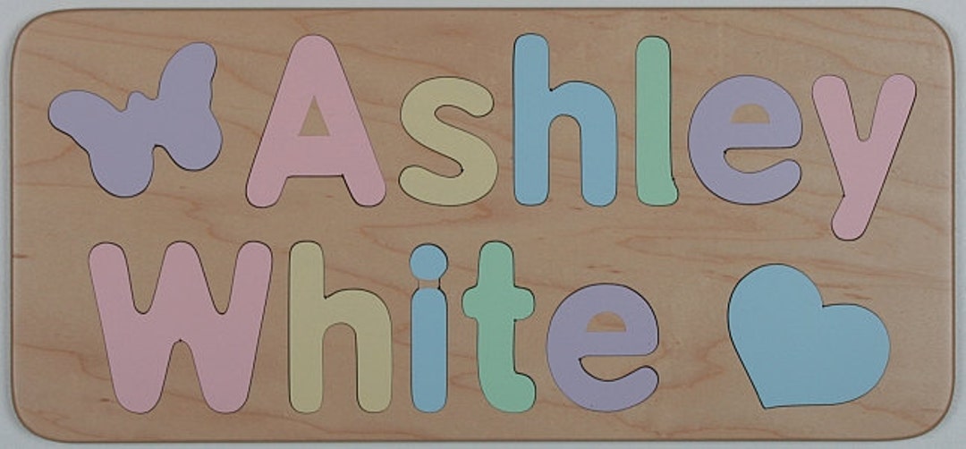 Wood Name Puzzle for Two Names, Kids Birthday Gift, Personalized ...