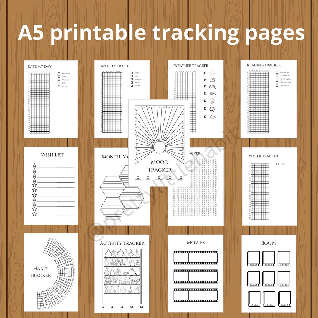 PRINTABLE Journal Pages, Digital Planner Pages, Value Pack, A5 Size ...