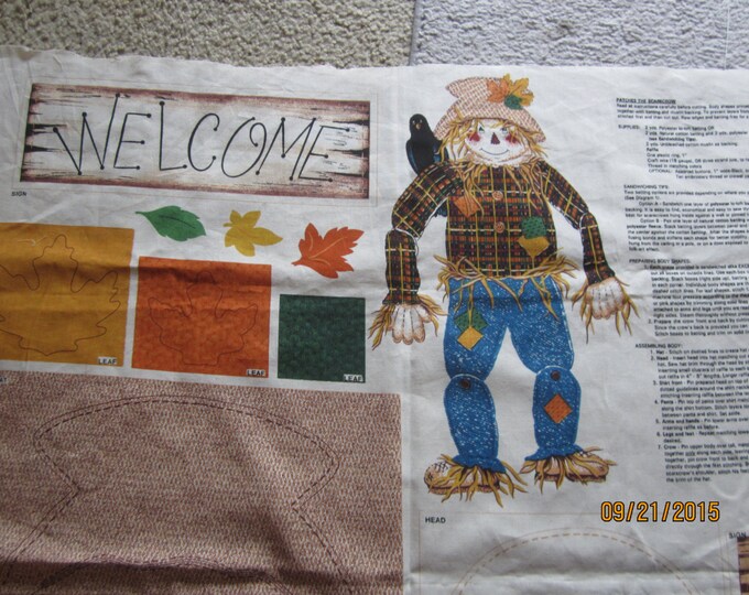Pre HALLOWEEN PATCHES the SCARECROW Fall Fabric Panel Wall or Door ...
