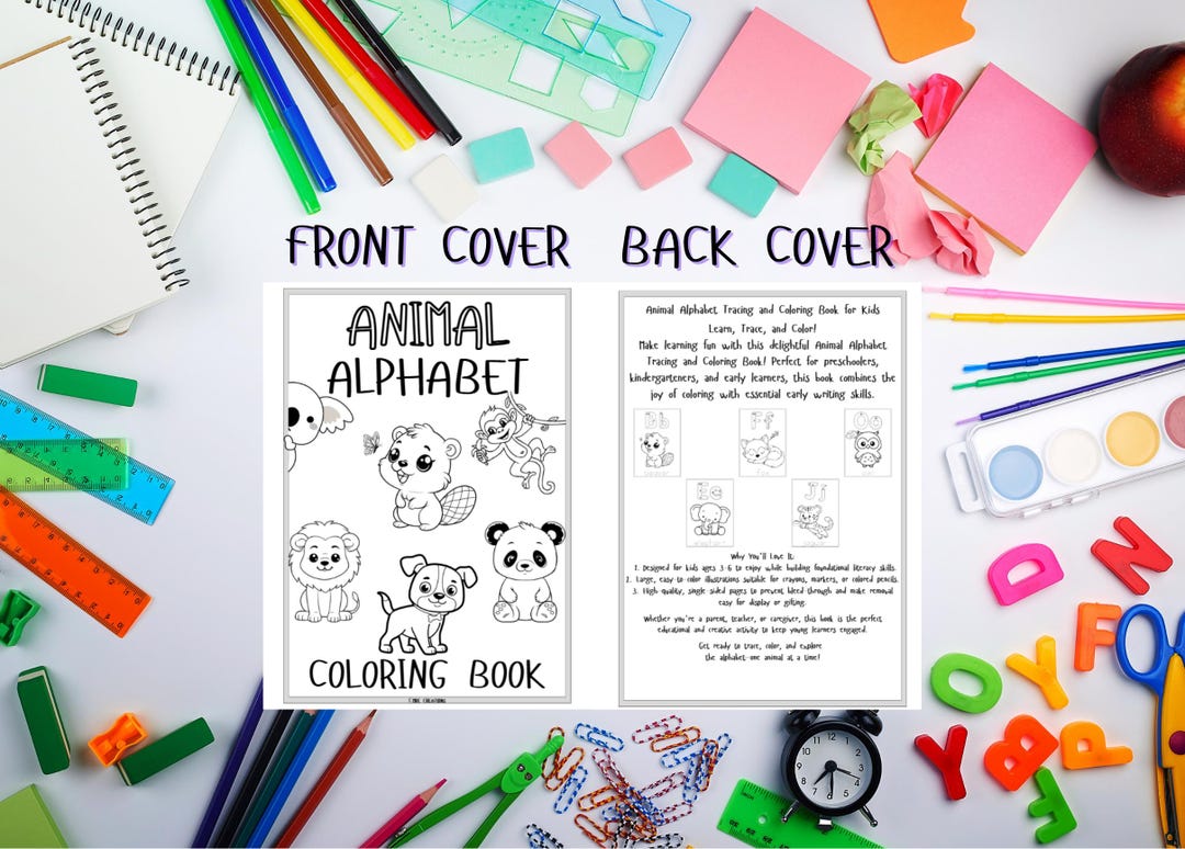 Animal Alphabet Tracing and Coloring Book for Kids | Learn, Trace, and ...