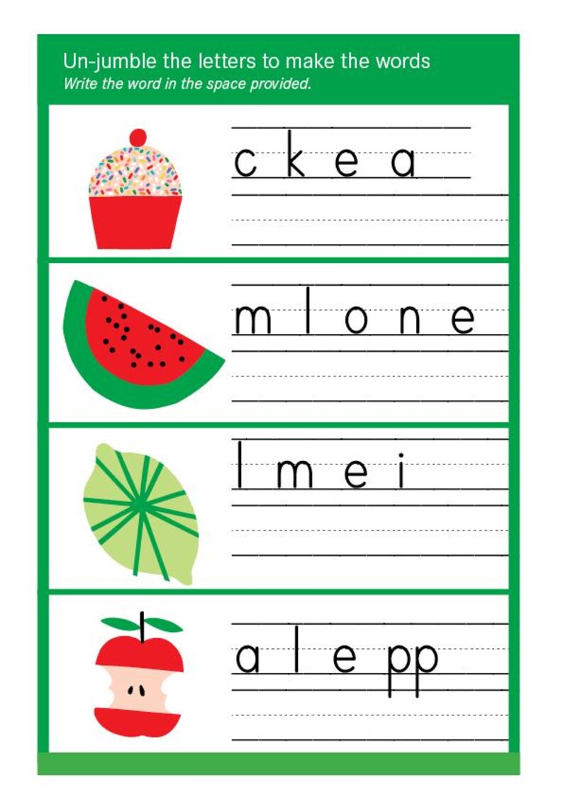 First Grade Spelling Worksheet - Printable - Learn to Spell - Writing ...