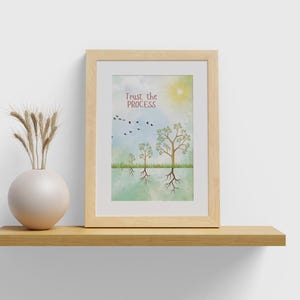 Trust the Process Poster~tree Print~affirmation Wall Art~printable ...