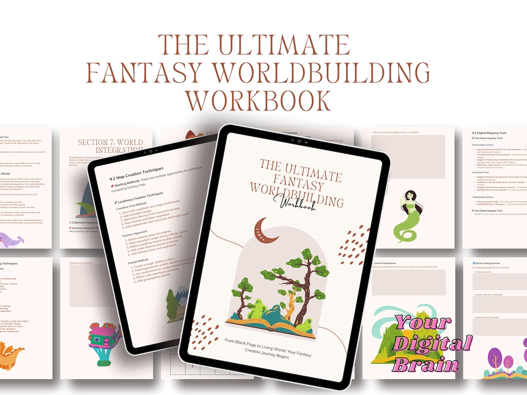 Fantasy Worldbuilding Workbook | Digital Planner for Writers | Novel ...