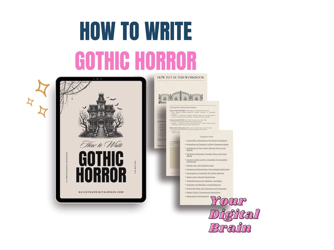 Gothic Horror Writing Workbook: Dark Fiction Author Planner (PDF ...