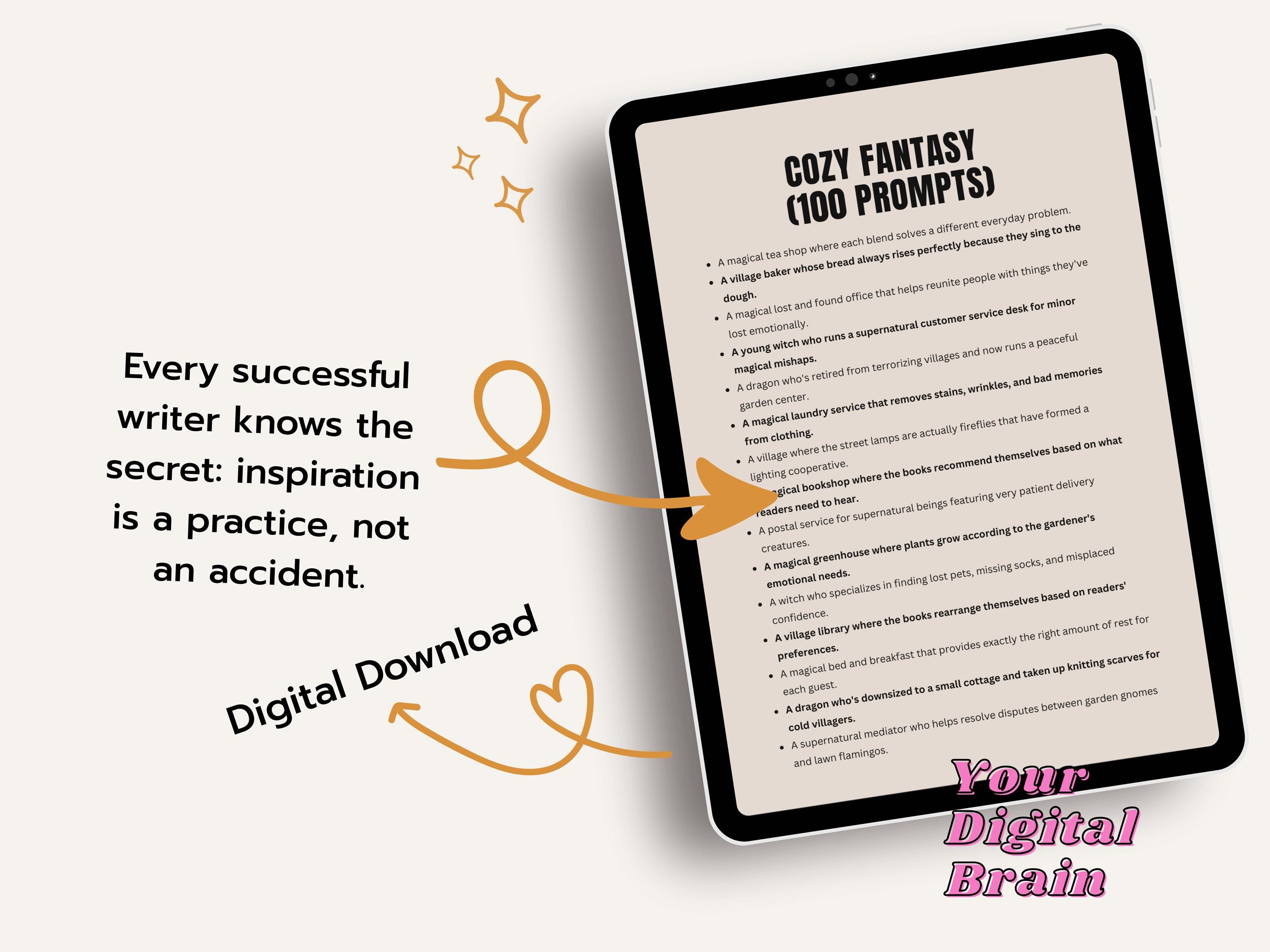 500 Fantasy Writing Prompts: Creative Writing Workbook (instant PDF ...