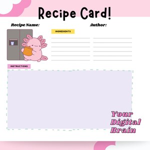 Kawaii Axolotl Meal Planner Bundle: Weekly Prep, Grocery List (digital ...