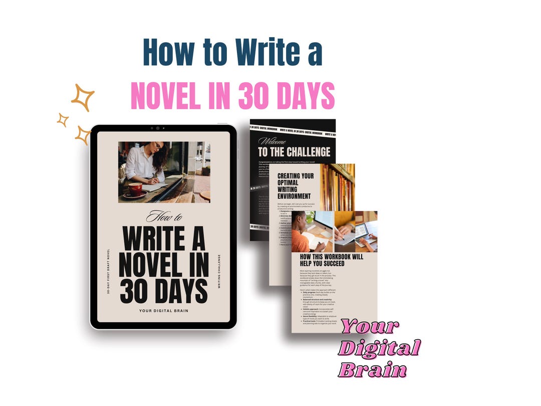 How to Write a Novel in 30 Days - Ultimate Writing Workbook | 400 ...