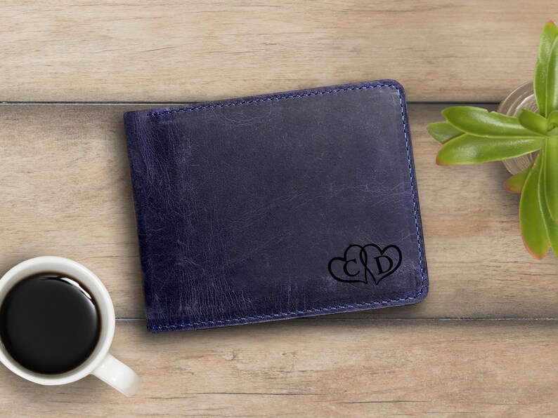 Personalized Leather Name Wallet Christmas Gift Engraved Genuine ...