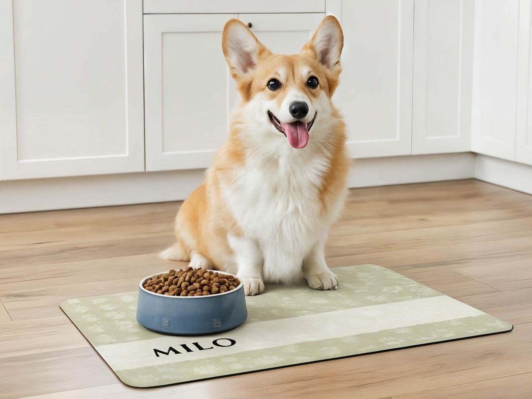 Personalized Dog Placemat: Custom Pet Name, Non-slip Waterproof Feeding ...