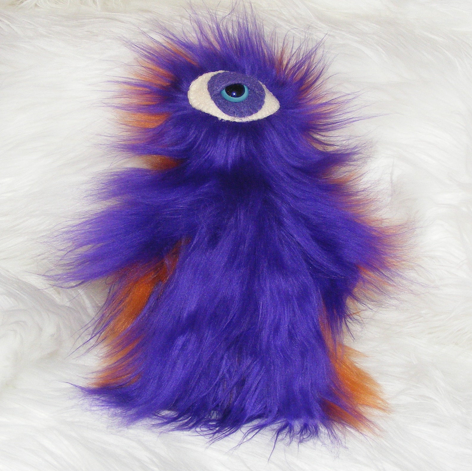 Two Eyed Monster 2 Monsters 1 Body Handmade Faux Fur | Etsy