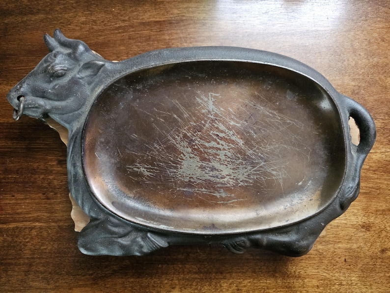 4 Beautiful Vintage Bull CAST IRON Skillets for Steaks and Fajitas - Etsy